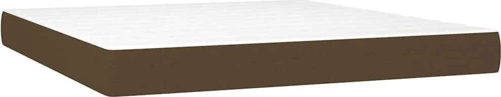 Box spring postel s matrací a LED tmavě hnědá 180x200 cm textil 3138416