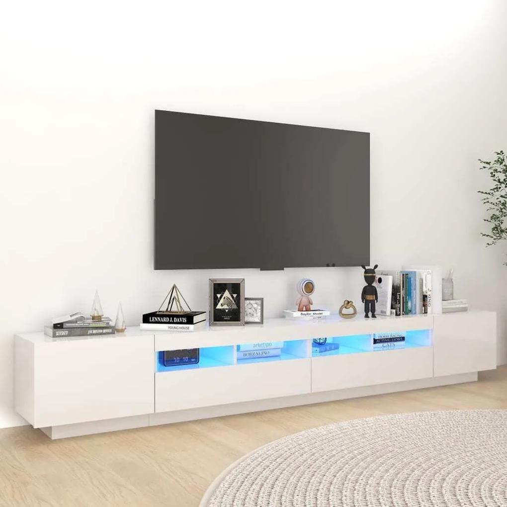 vidaXL TV skříňka s LED osvětlením 260x35x40 cm [3120173] Barva: Bílá