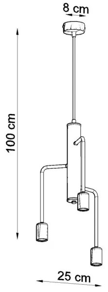 Sollux SL.0302 - Lustr na lanku DUOMO 3M 3xE27/60W/230V černá