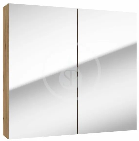 kielle Vega Zrcadlová skříňka, 80x73x15 cm, zlatý dub ki_50118801