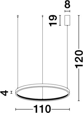 Závěsné LED svítidlo NOVA LUCE PRESTON 60W 3000K 9285110 stmívatelné Triac