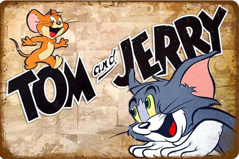 Plechová cedule Tom and Jerry Velikost: A4 (30 x 20 cm)