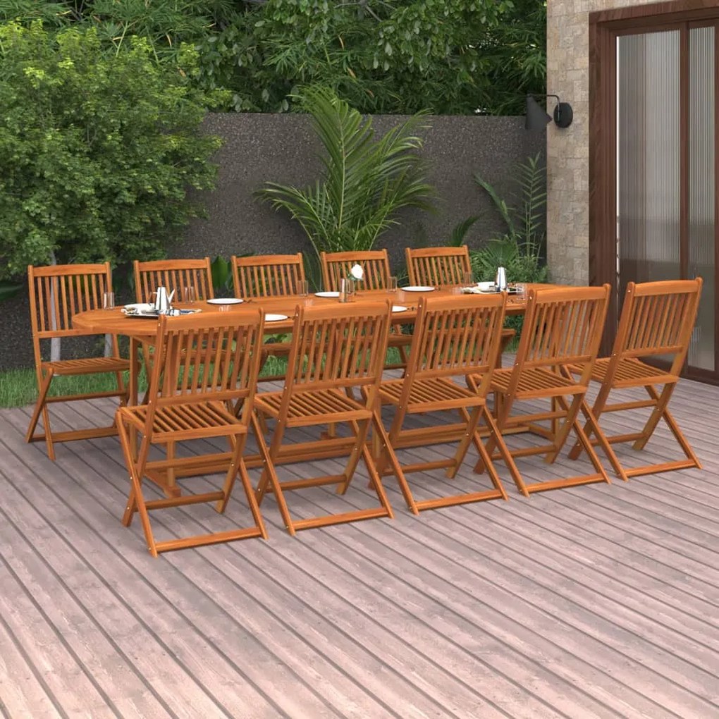 11dílný zahradní jídelní set 280x90x75cm masivní akáciové dřevo 3086980