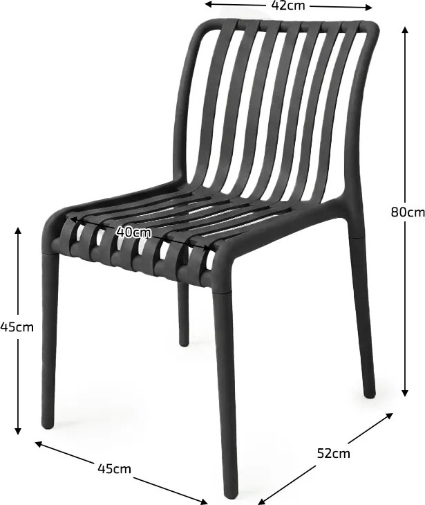 Zahradní set TREGO ISLAND - 4 židle a kulatý stůl ø 90 cm, antracitová