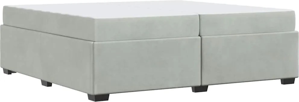 Rám postele s matrací Světle šedá 200 x 200 cm textil 3399308