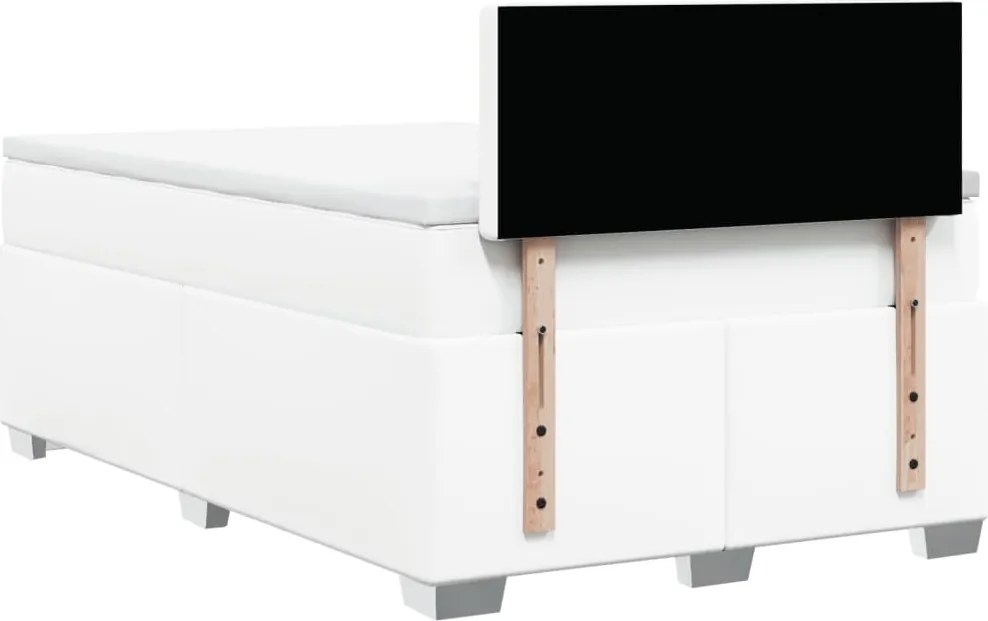 Box spring postel s matrací bílá 120x200 cm umělá kůže 3286117