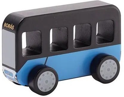 Kids Concept Dřevěný autobus Aiden Bus, modrá barva, černá barva, dřevo