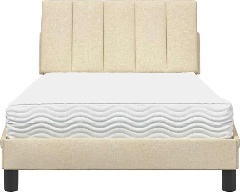Postel s matrací Hanko krémová 100 x 200 cm textil 3310515
