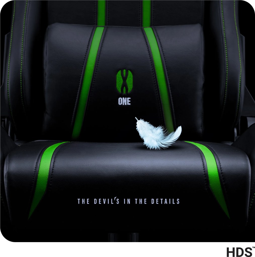 Herní křeslo z eko kůže Normal Size, černý-zelený: Diablo X-One 2.0