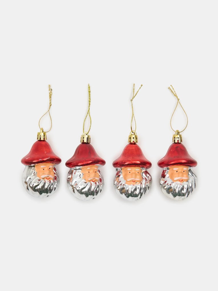 Sinsay - Vánoční ozdoby ve tvaru Santa Clause, 4 pack - vícebarevná