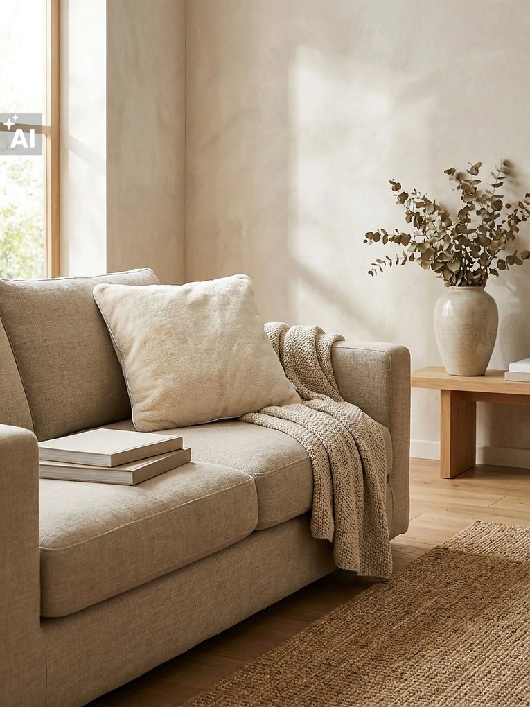 Sinsay - Oboustranný povlak na polštář se stříbrnou nití a lemováním - krémová