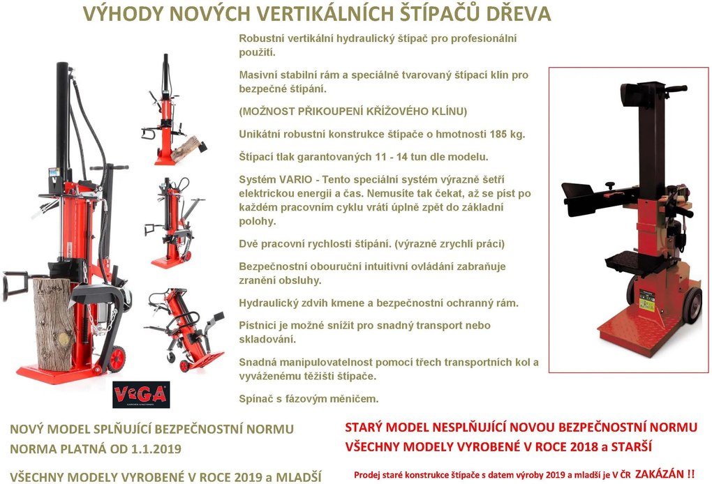 VeGA LV1410PRO VARIO štípač dřeva 14t (400 V)