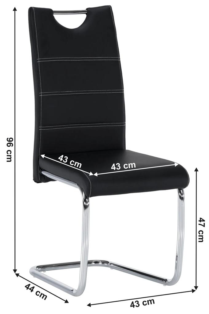Židle Abira New, černá / světlé šití