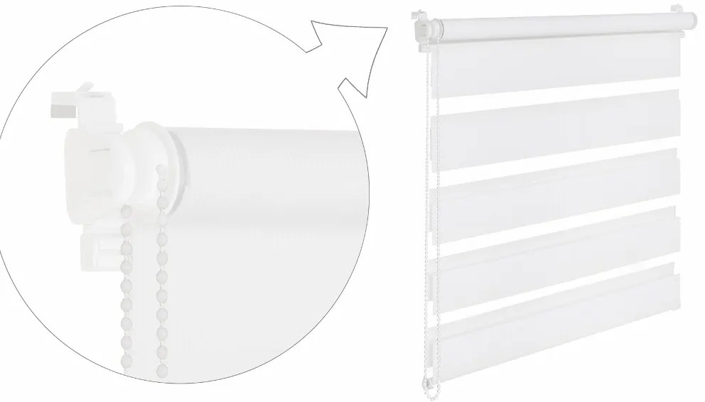 ZEBRA-SHOP Roleta DEN A NOC / MINI / PREMIUM / BÍLÁ / BH 20 Barva mechanizmu: šedá, Výška: 150, Šířka: 122