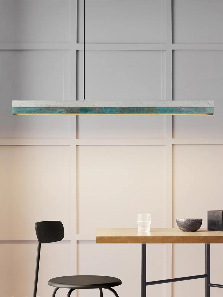 Lineární svítidlo Gant C2 2700K, d. 92cm, oxidovaná měď Barva el. vedení: Světle šedá, Povrch - materiál: Dubové dřevo, Délka kabelu: 3 m