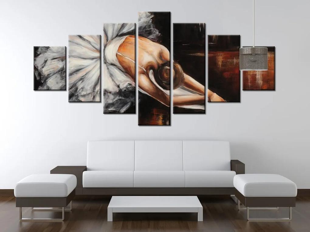 Gario Ručně malovaný obraz Rozcvička baletky - 7 dílný Rozměry: 210 x 100 cm