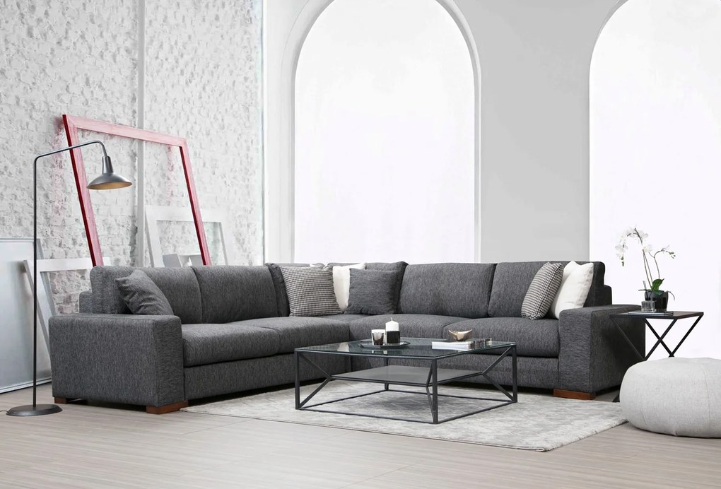 Atelier del Sofa Rohová sedací souprava Loop 7, Antracitová