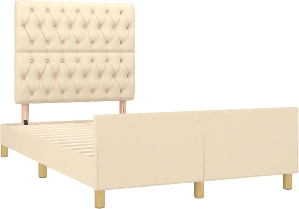 Rám postele bez matrací krémově 120x190 cm textil 3270539