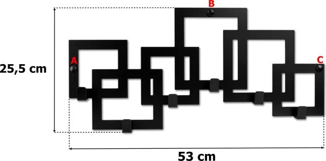 Nástěnný věšák KARDUS černý