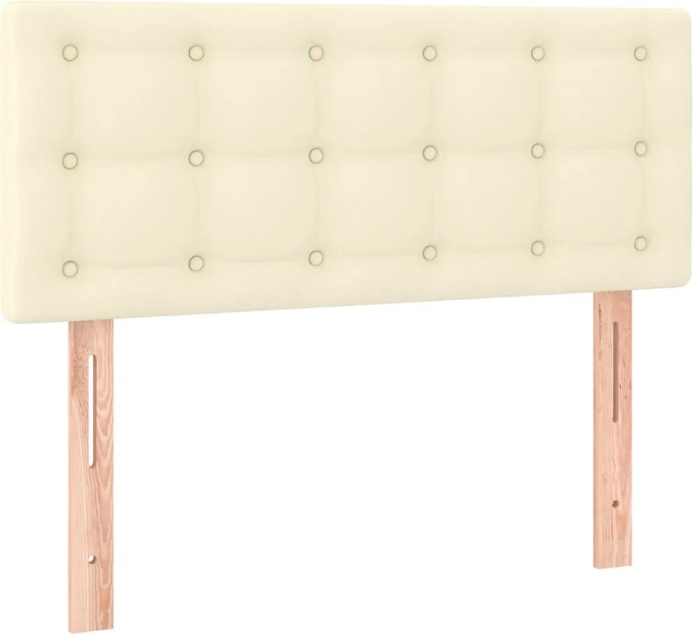 Box spring postel s matrací krémová 100x200 cm umělá kůže 3141109