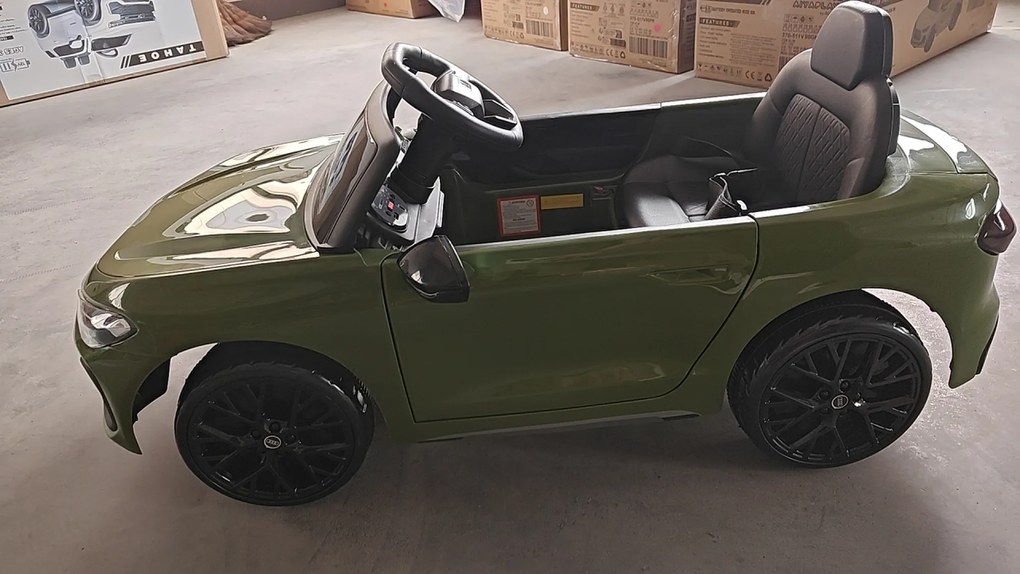 AIYAPLAY dětské elektrické auto 12V Audi A5L s dálkovým ovládáním, lithium baterie, 2 motory, zelené
