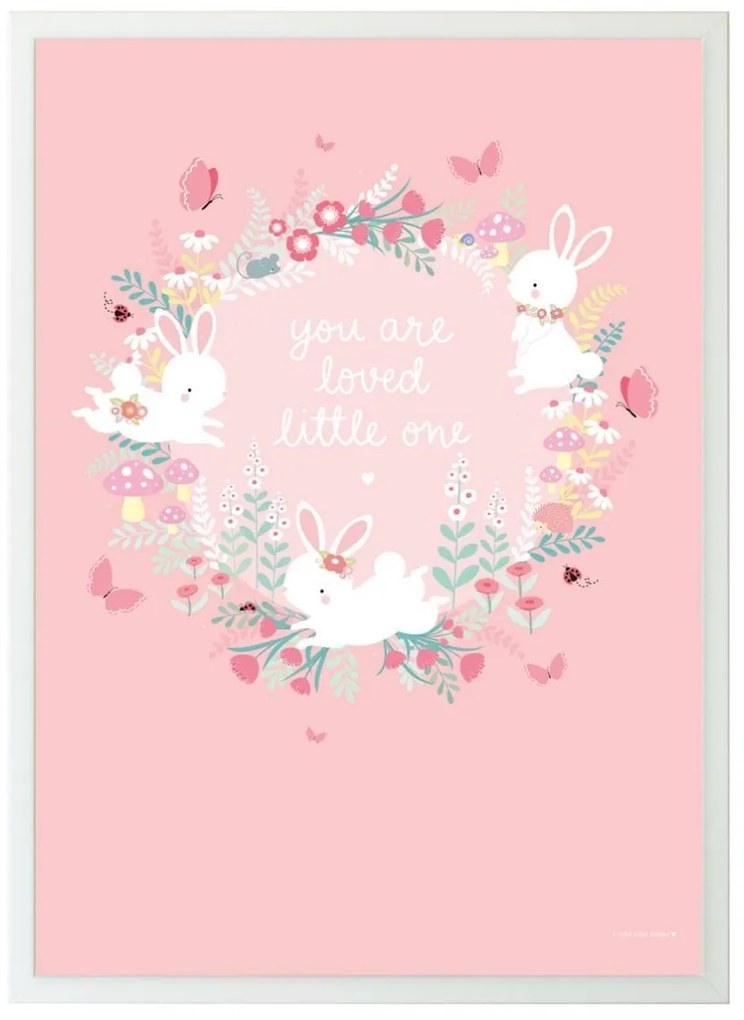 A Little Lovely Company Plakát do dětského pokoje Bunny field 50 x 70 cm