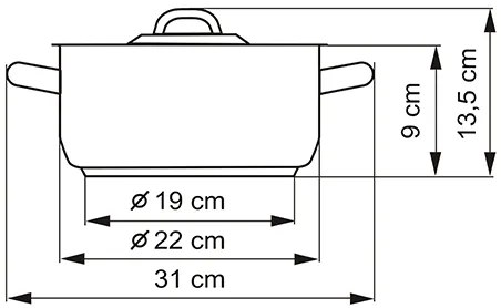 KOLIMAX - české nerezové nádobí Rendlík s poklicí KOLIMAX KLASIK 22 cm, 3,0 l