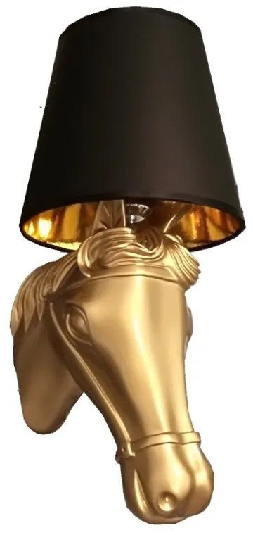 Nástěnná lampa CABEZA zlatá - akryl, látka
