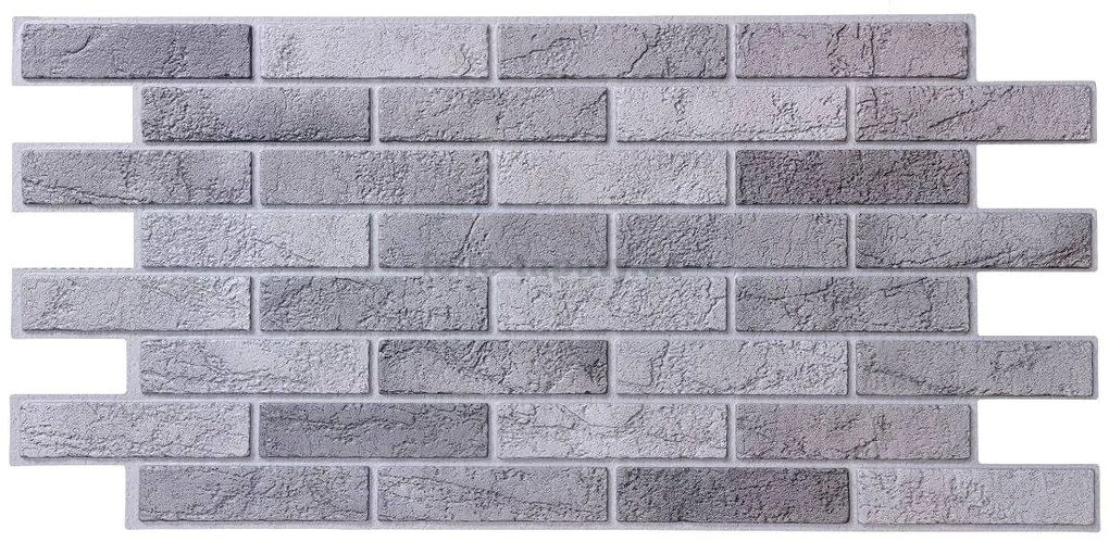 Wall Art Decor ® Wall Art Decor, PVC obkladové 3D panely Cihla šedá s šedou spárou