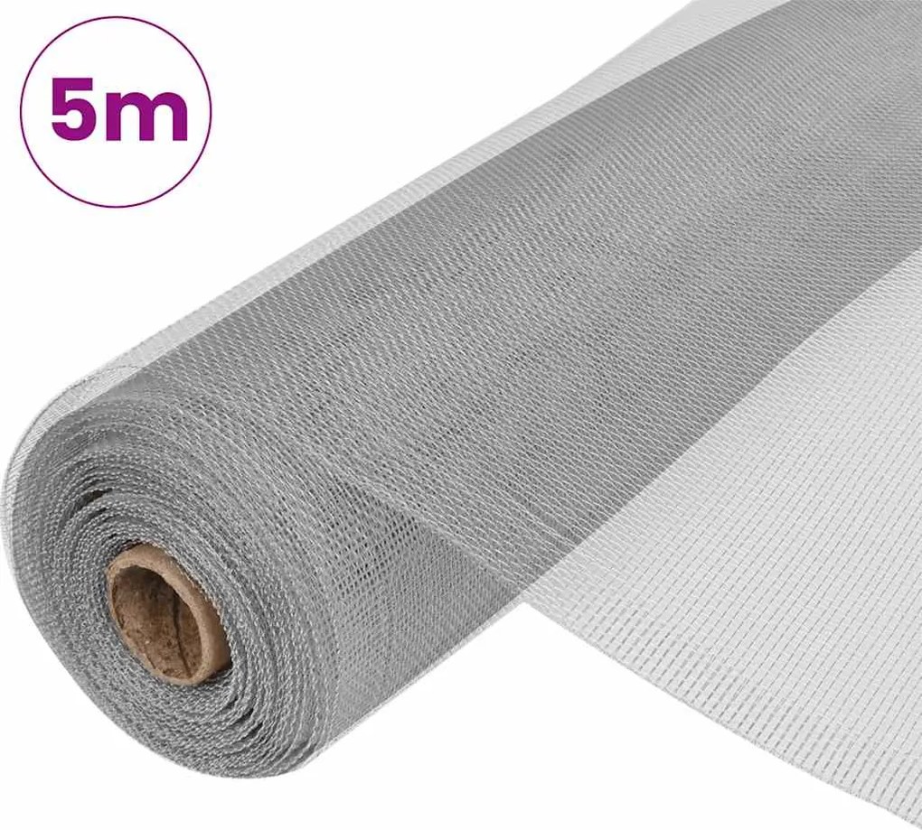 Síť proti hmyzu hliník 100 x 500 cm stříbrná 141157
