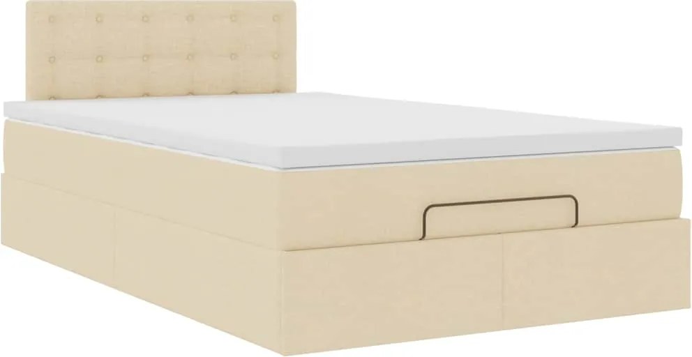 Osmanský rám postele s matrací krémově 120x200cm textil 3311620