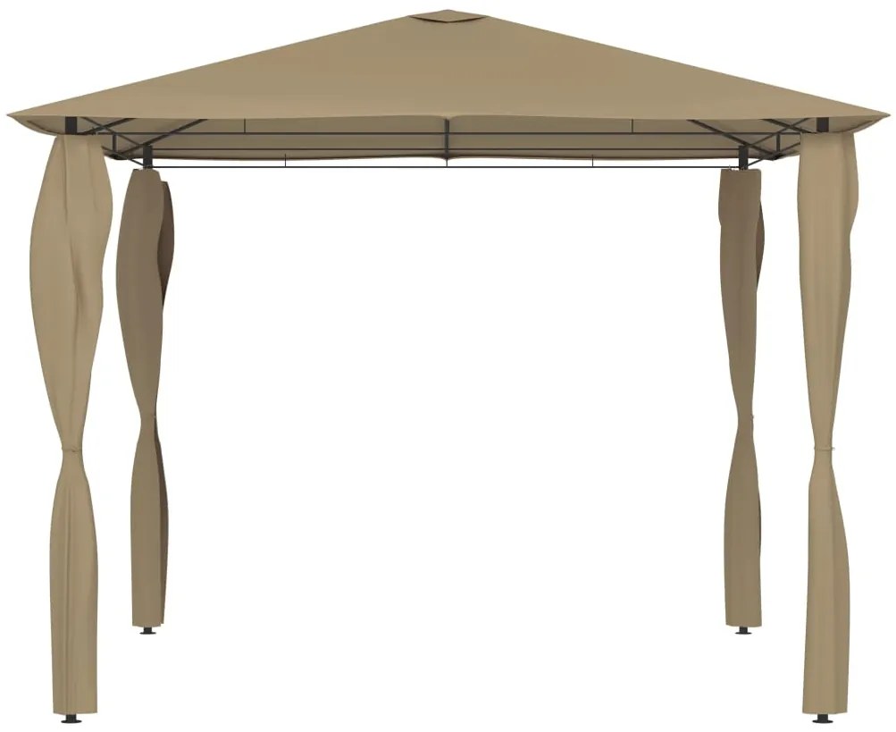 vidaXL Marketos Altán s krytými sloupky 3 x 3 x 2,6 m taupe 160 g/m²