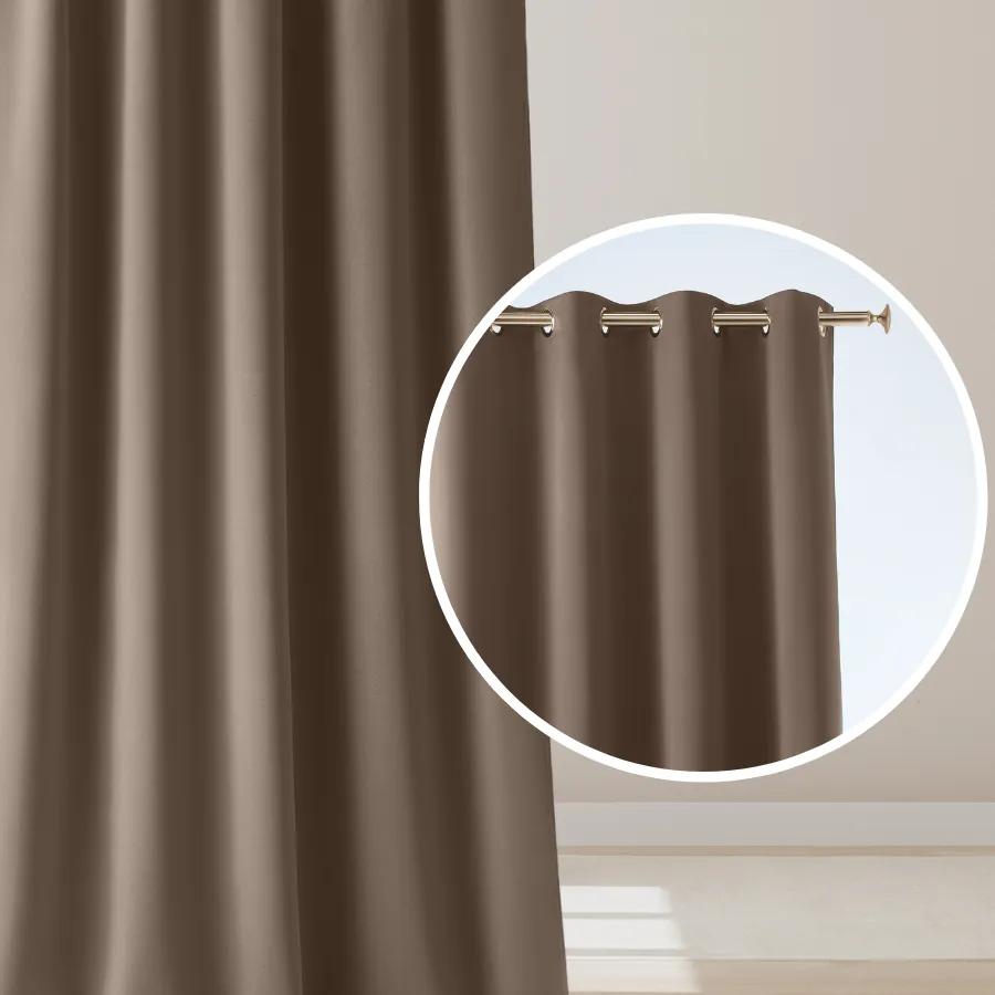 Room99 Hotový závěs na kroužcích AURA Barva: Světle béžová/Stříbrná, Velikost: 180 x 250 cm