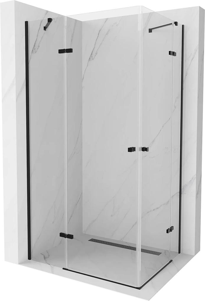Mexen Roma Duo, sprchový kout 100 (dveře) x 90 (dveře) cm, 6mm čiré sklo, černý profil, 854-100-090-70-00-02