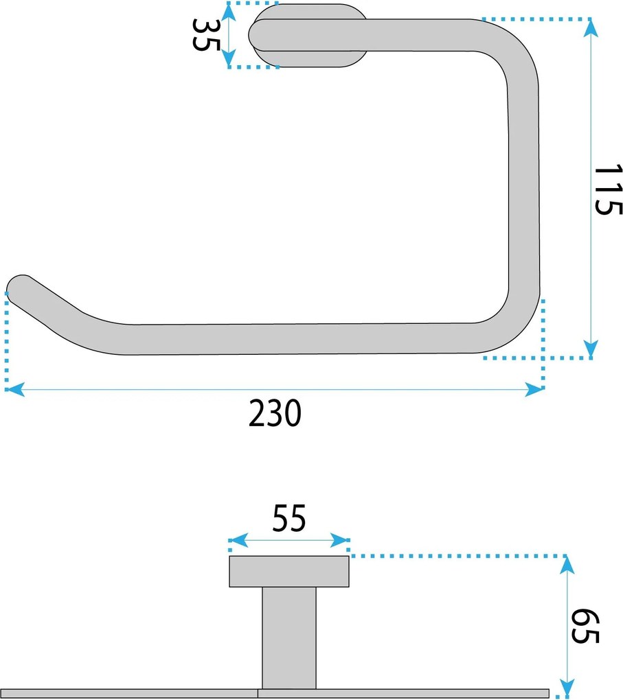 Rea Til, koupelnový věšák na ručníky, černá matná, REA-88067