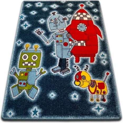 Makro Abra Dětský kusový koberec KIDS C419 Roboti černý 180 x 270