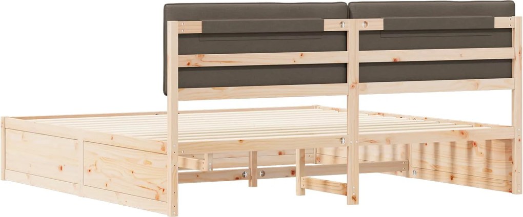 Rám postele s čalouněným čelem s čelo Taupe 200 x 200 cm 3398212