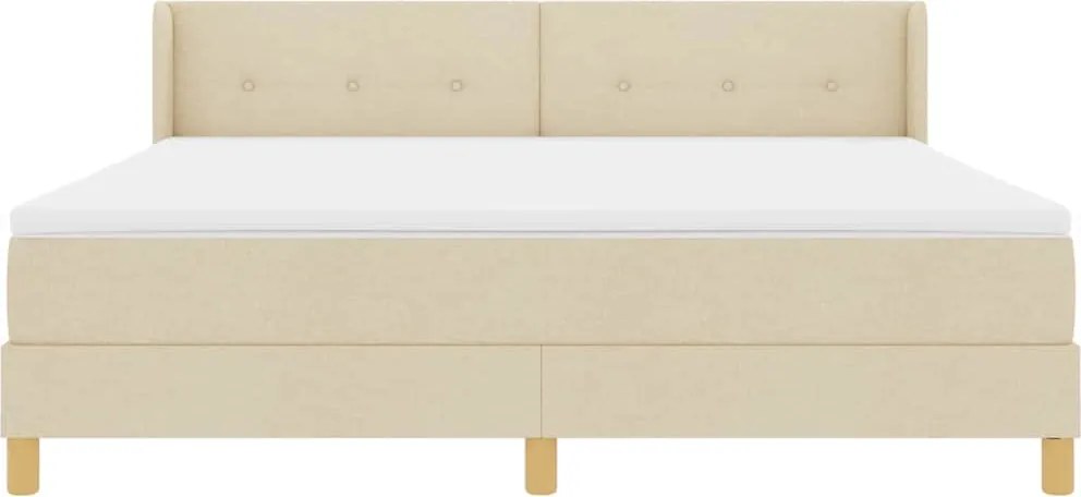 Postel s boxspringem s čelo Krémová 200 x 180 cm textil 3341312