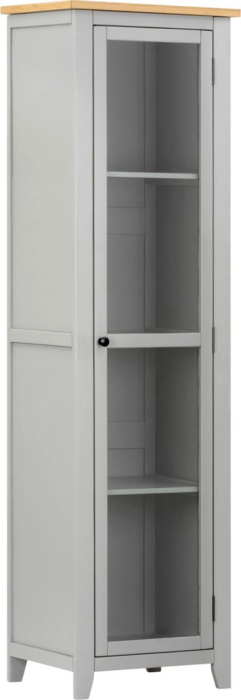 XXXLutz VITRÍNA, dub, borovice, šedá, čiré, přírodní barvy, 56/200/43 cm MID.YOU - Kredence a vitríny - 002510001801
