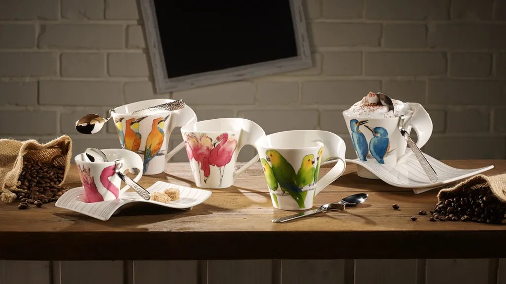 Villeroy&Boch Villeroy & Boch NewWave Caffè Rosa Flamingo hrnek s uchem, 13 × 9,5 × 11,3 cm