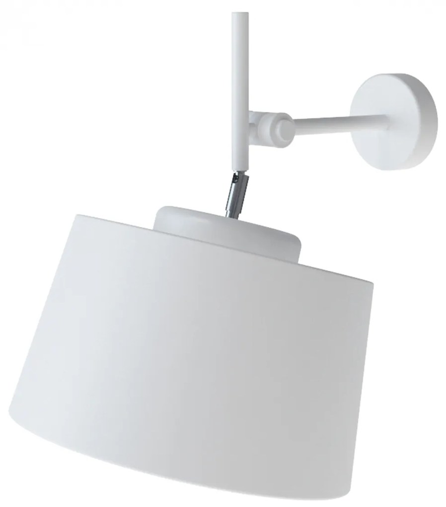 Light for home - Designové nástěnné světlo s bílým stínidlem 60401 "Lefor", 1x60W, E27, Bílá