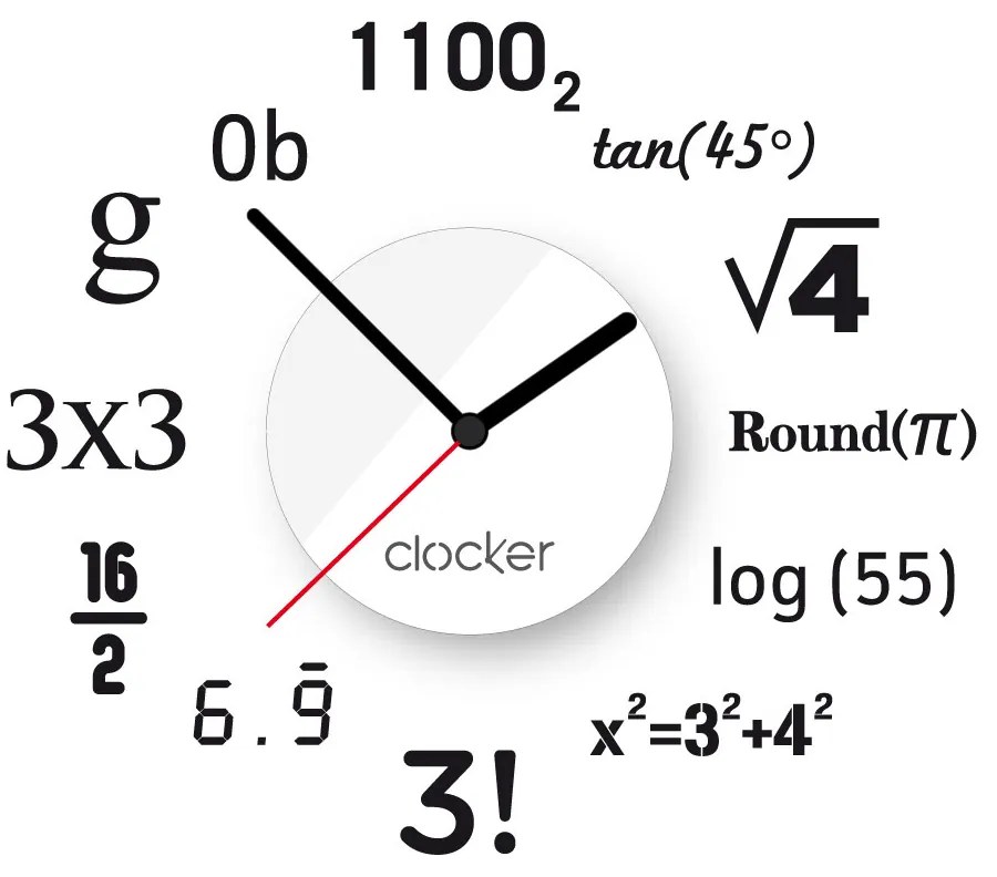 Clocker Nalepovací hodiny Math Barva ciferníku: Černá