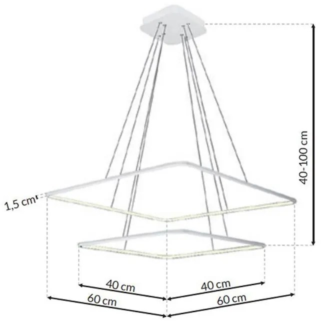 Závěsné LED svítidlo Nix, 2x LED 50w, 3000k, w
