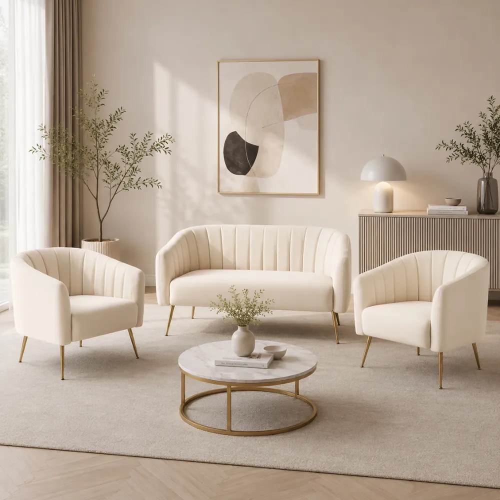 Designové křeslo, béžová Velvet látka/gold chrom-zlatý, BAGY