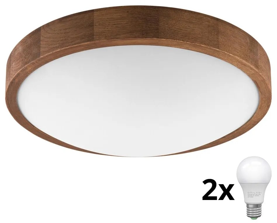 Brilagi - LED Stropní svítidlo CARVALHO SLIM 2xE27/60W/230V dub třešeň pr. 37 cm