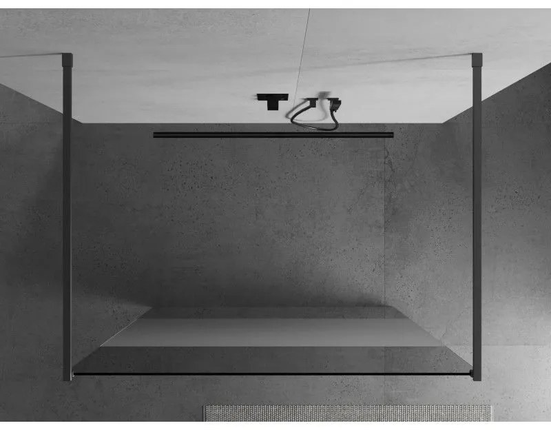Mexen Kioto, sprchová zástěna Walk-In 120 x 200 cm, 8mm čiré sklo-námraza, grafitový profil, 800-120-002-95-35