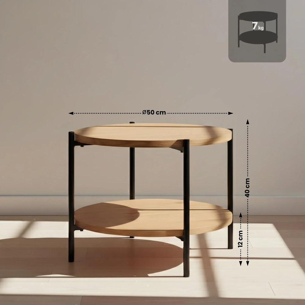 Konferenční stolek Edduma 50 cm - natura