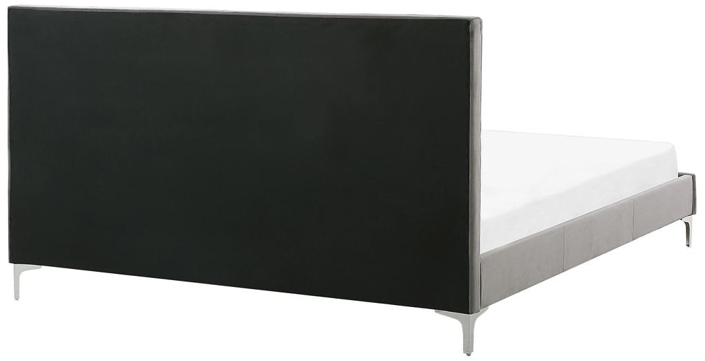Sametová postel 160 x 200 cm šedá AMBERT Beliani