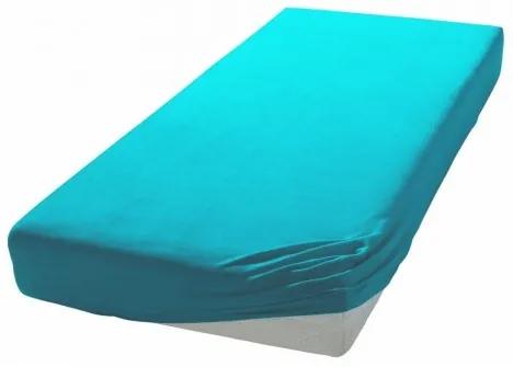 CARBOTEX - Napínací Jersey bavlněné prostěradlo na jednolůžko - modré / 90 x 200 cm
