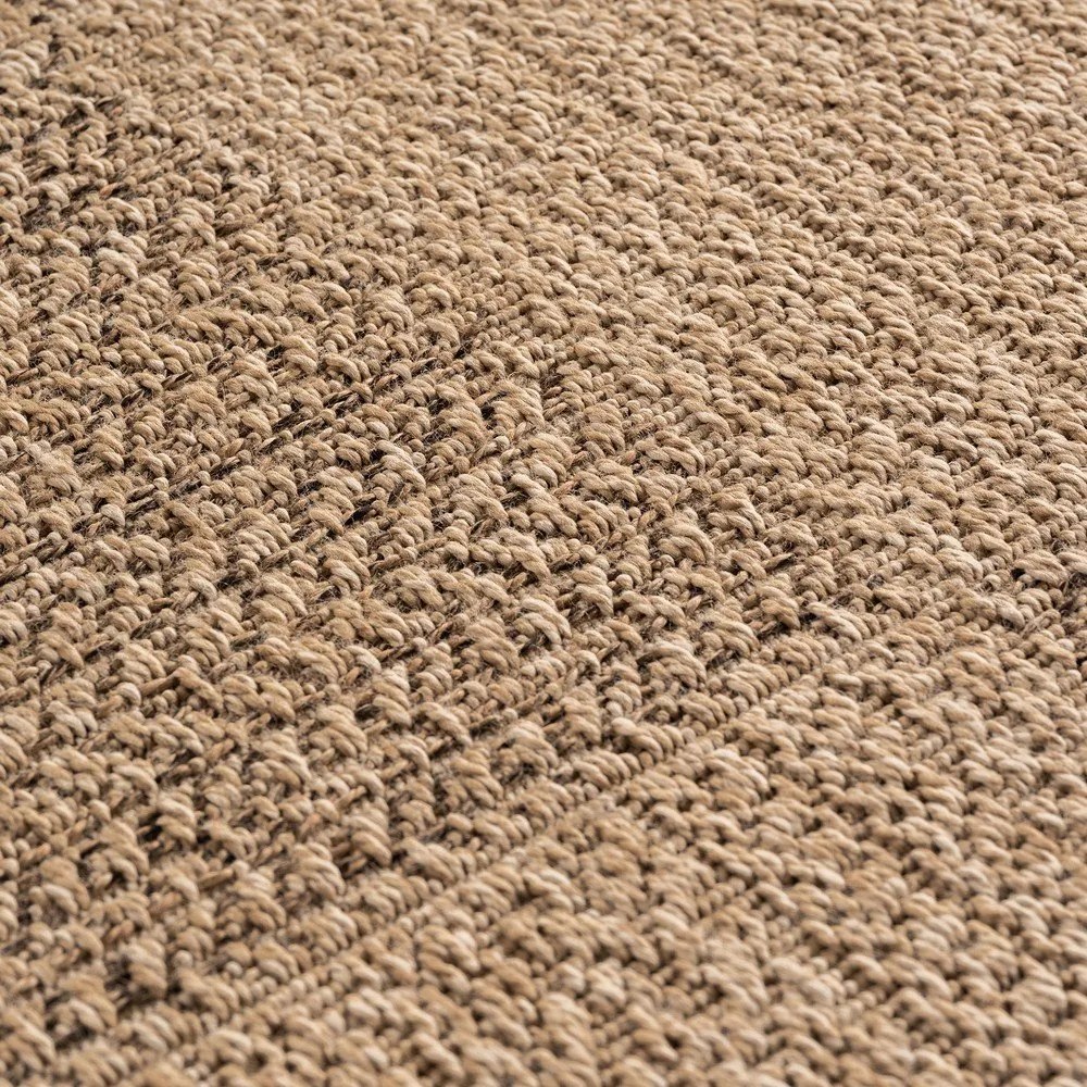 Hnědý kulatý vnitřní a venkovní koberec ø 120 cm Timber 1405 – Ayyildiz Carpets